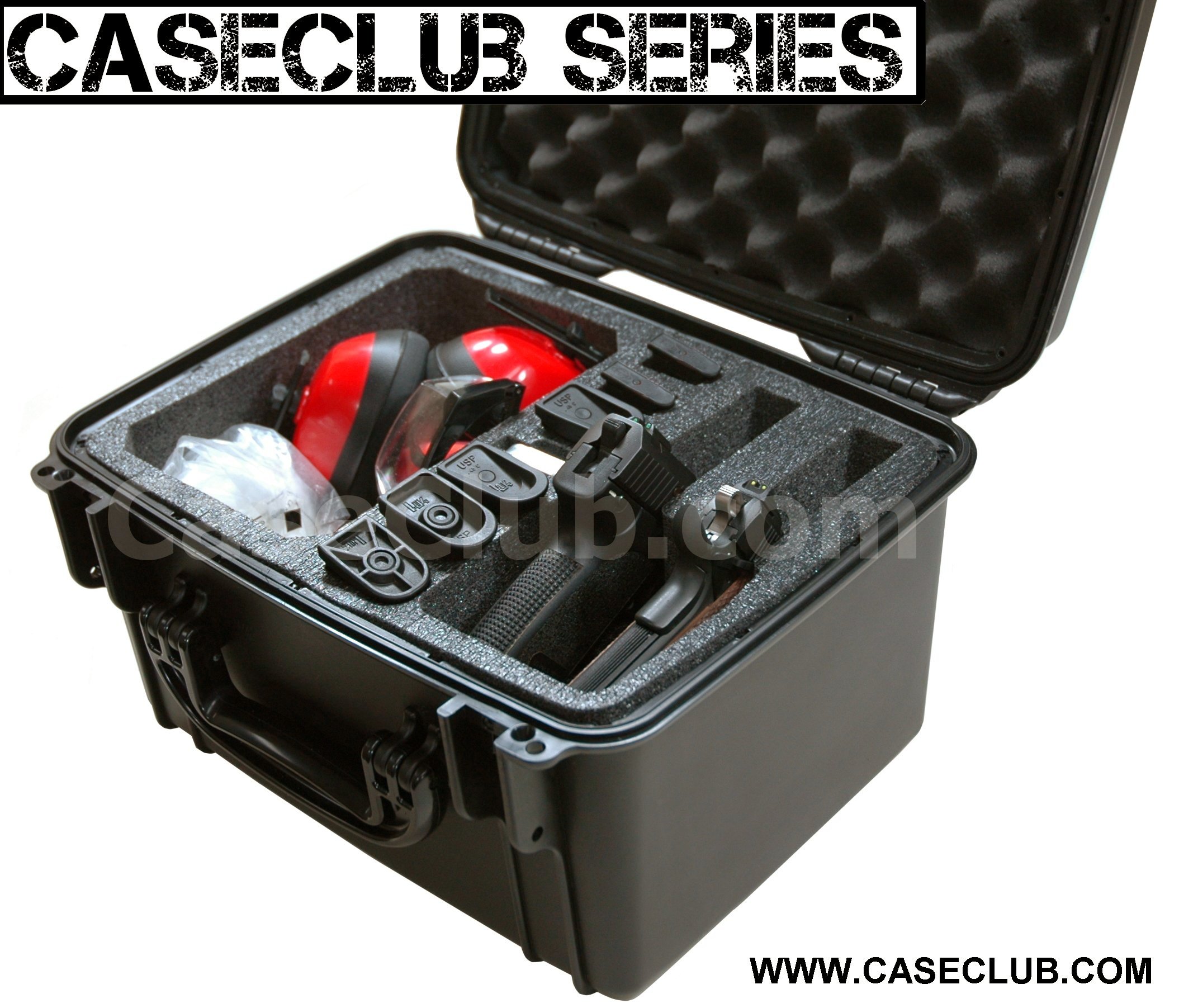 Case Club 2 Pistol Waterproof Case with Accessory Pocket & Silica Gel