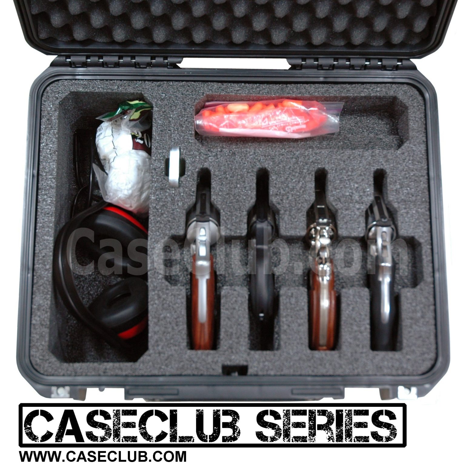 Case Club Waterproof 4 Revolver Case with Accessory Pocket & Silica Gel
