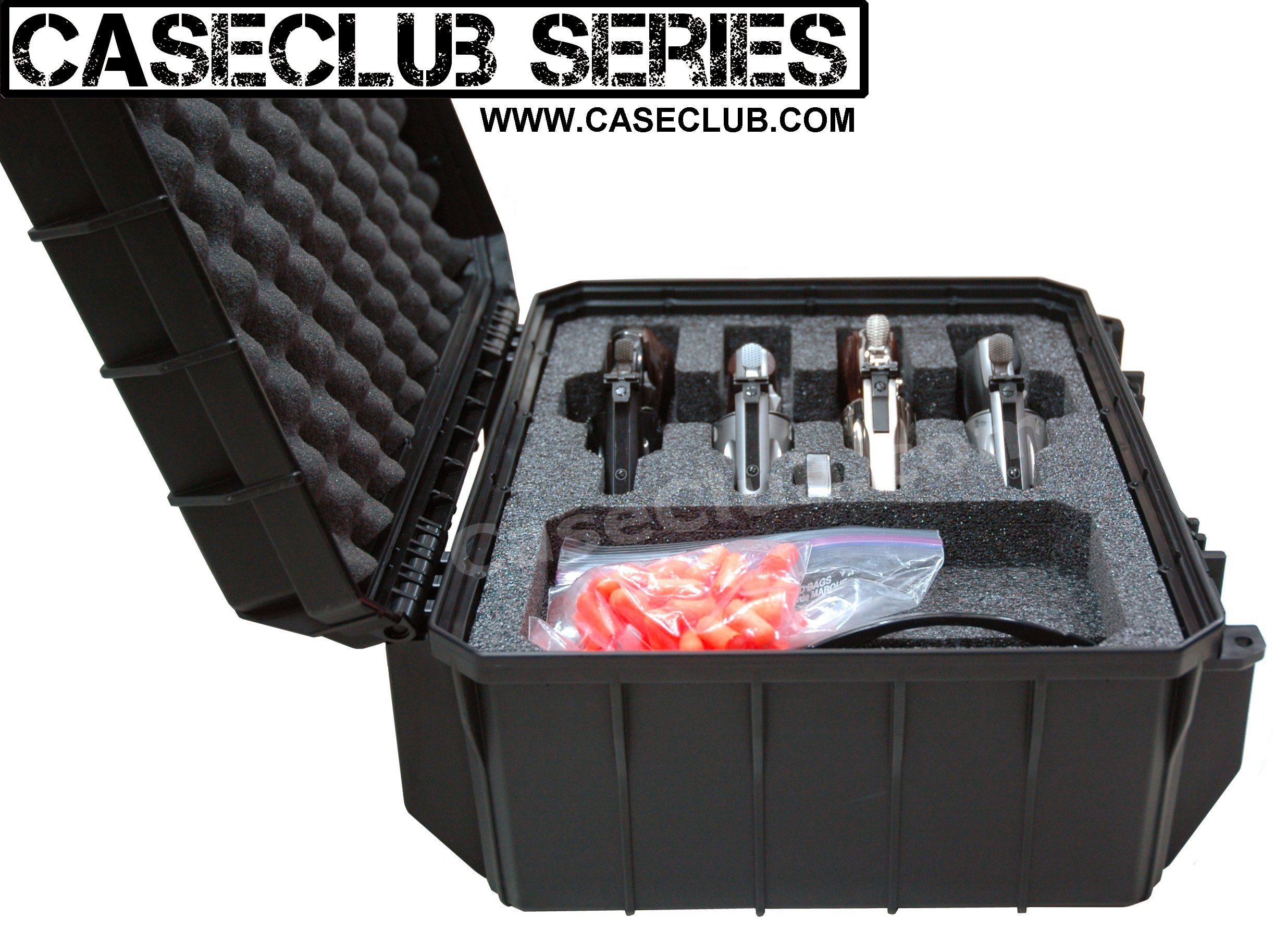 Case Club Waterproof 4 Revolver Case with Silica Gel & Heavy-Duty Foam