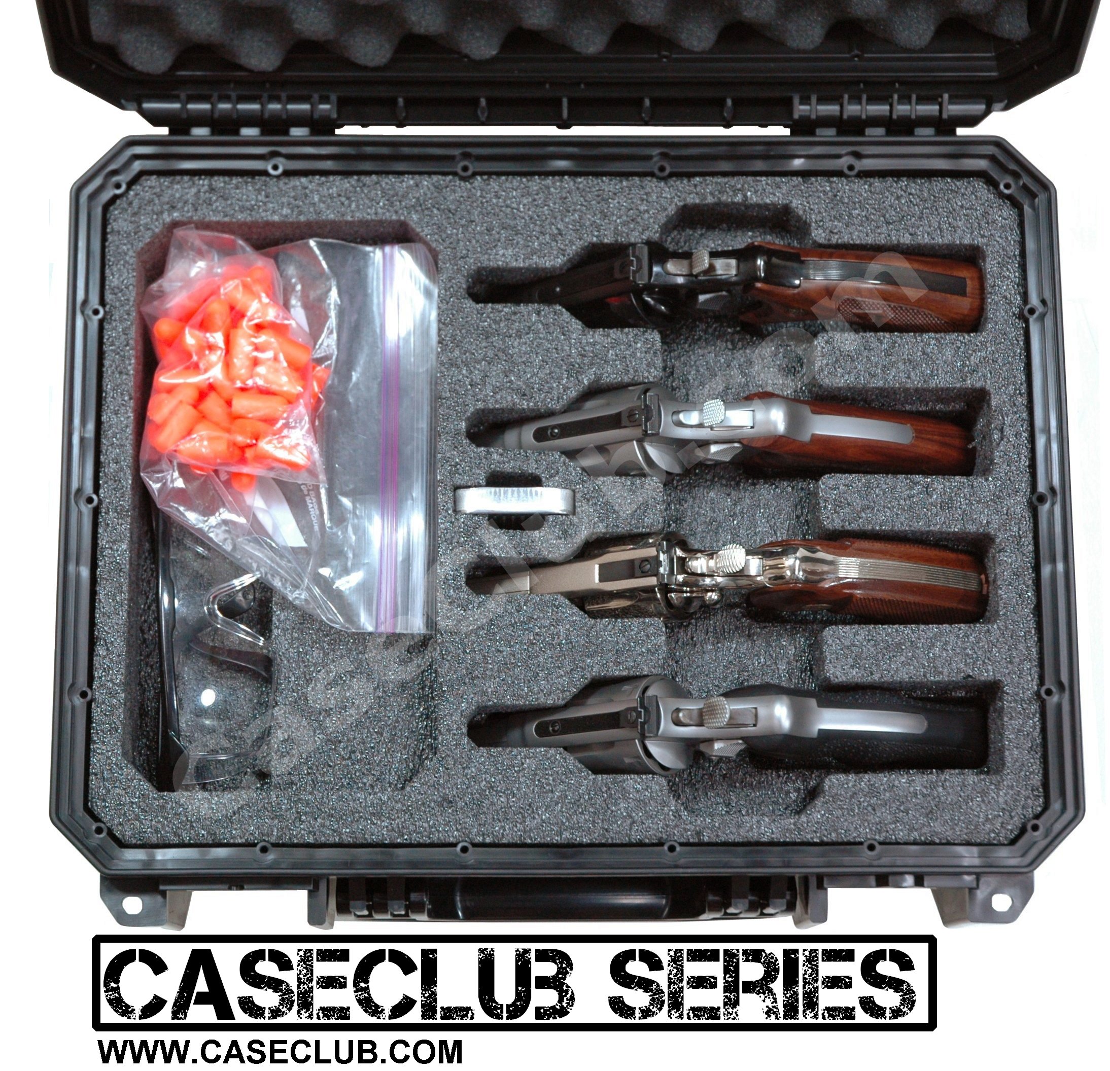 Case Club Waterproof 4 Revolver Case with Silica Gel & Heavy-Duty Foam