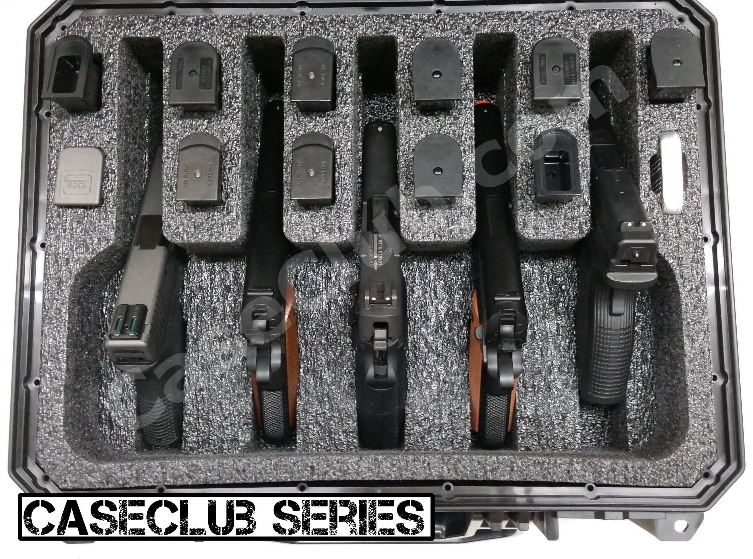 Case Club Waterproof 5 Pistol Case with Silica Gel & Heavy-Duty Foam
