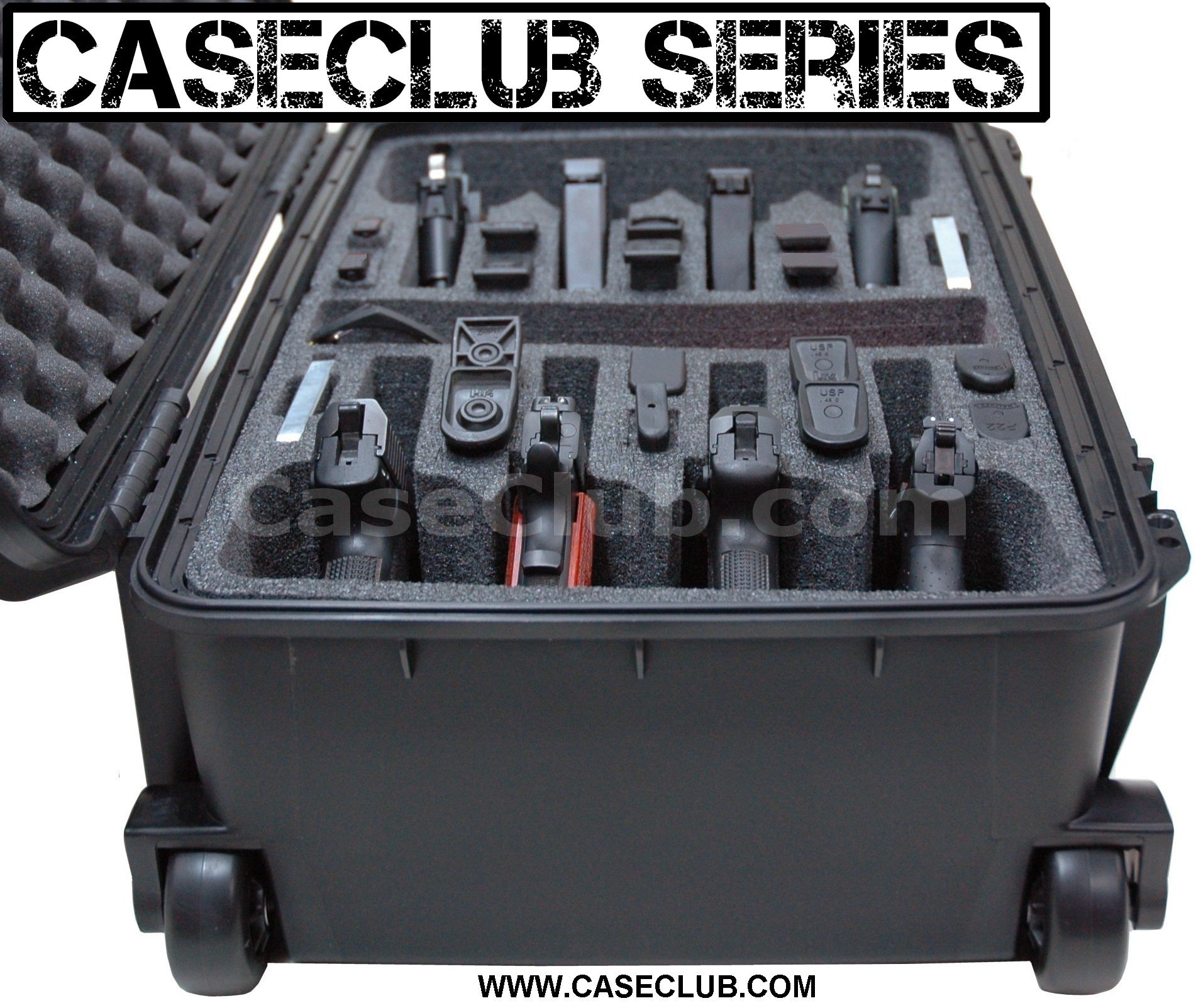 Case Club 8 Pistol Waterproof Case with Silica Gel & Heavy-Duty Foam