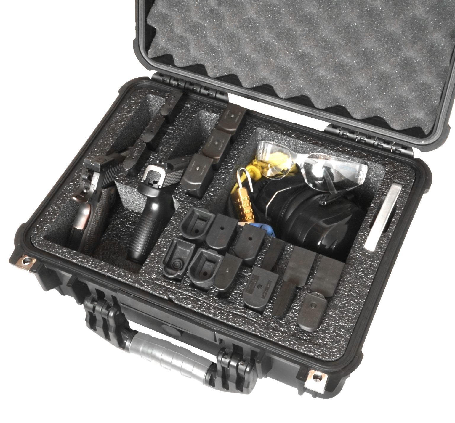 Case Club 2 Pistol Waterproof Case with Accessory Pocket & Silica Gel