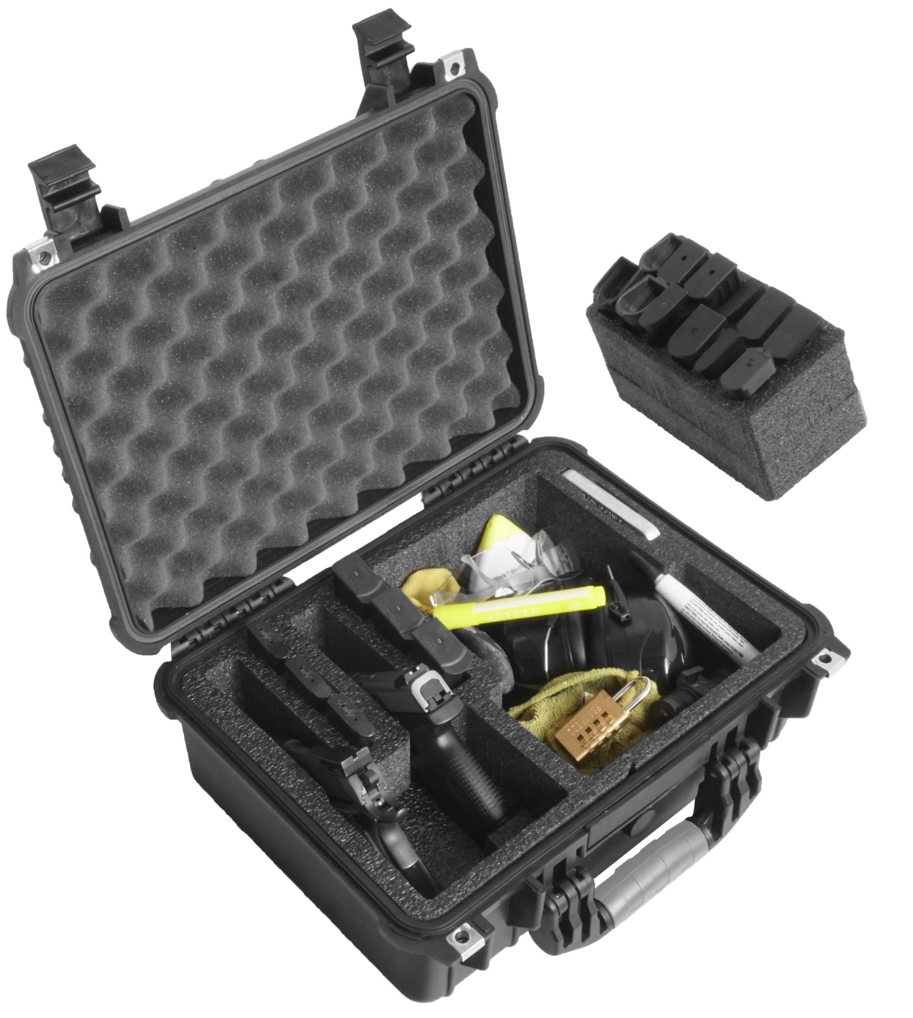 Case Club 2 Pistol Waterproof Case with Accessory Pocket & Silica Gel
