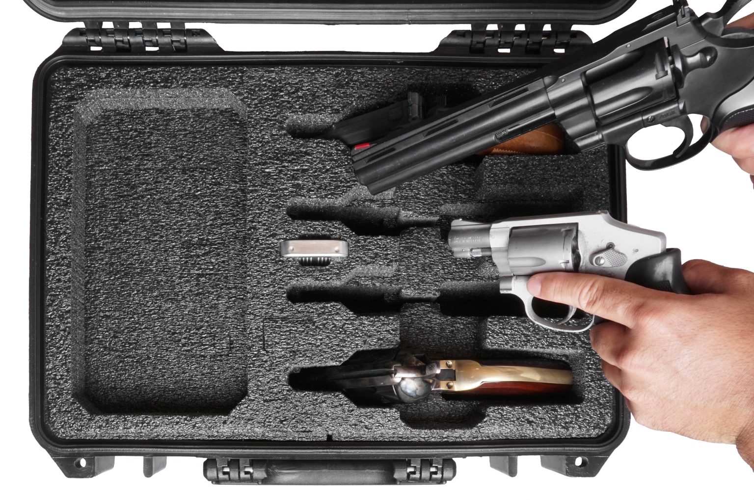 Case Club 4 Revolver Waterproof Case with Silica Gel & Laser Cut Foam