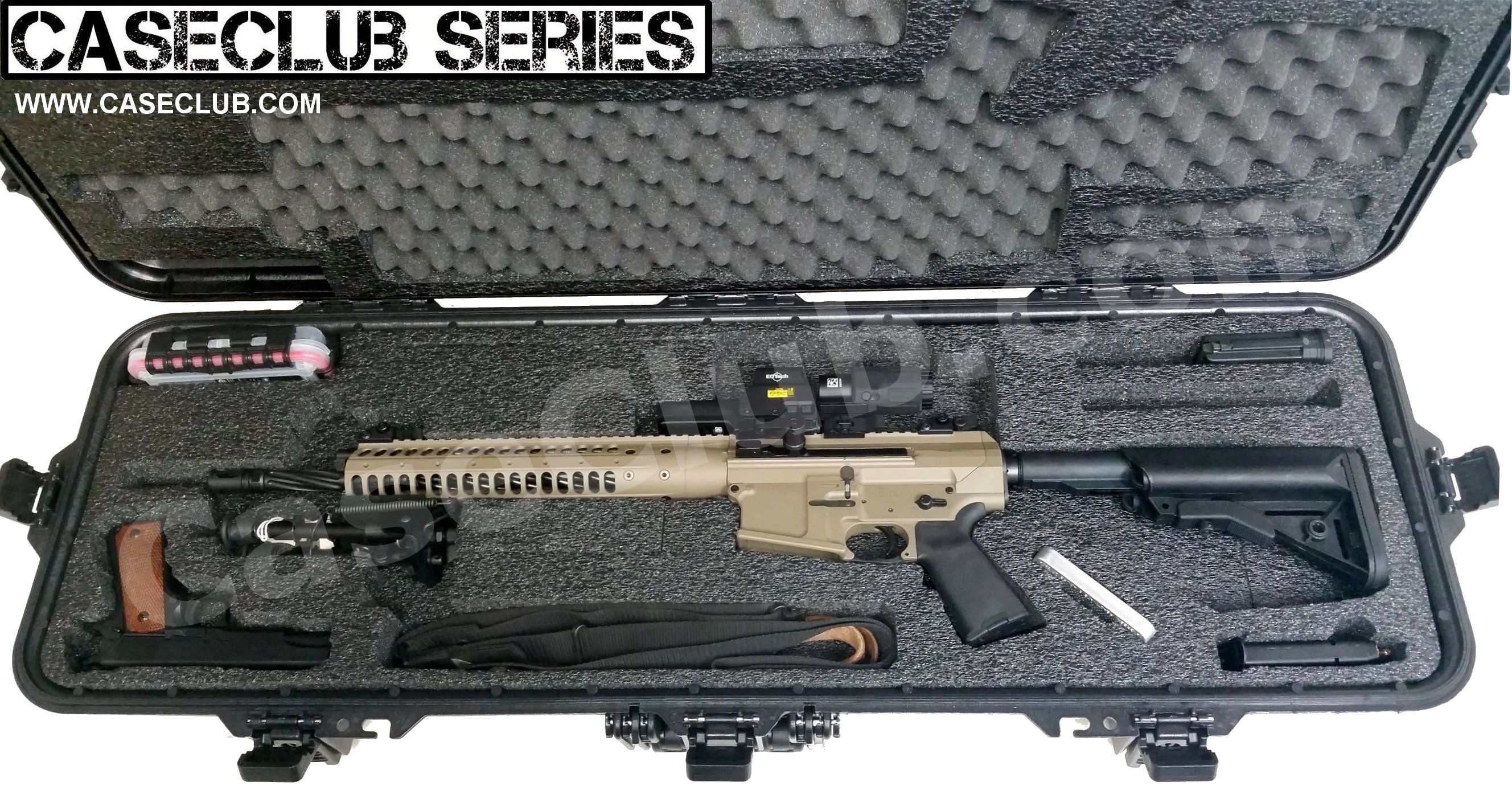 Case Club Waterproof AR10 Rifle Case with Silica Gel & Accessory Box