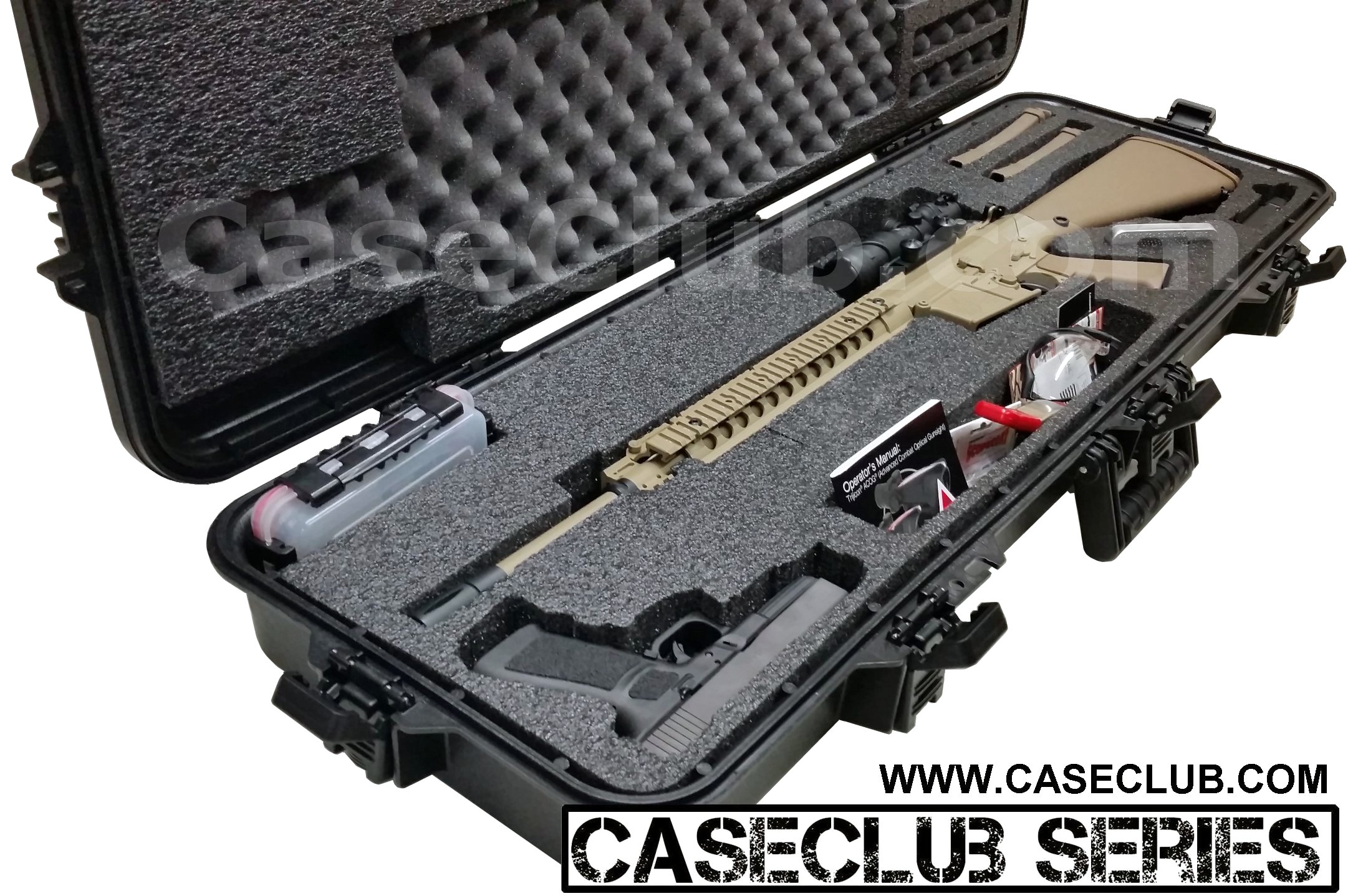 Case Club Waterproof AR10 Rifle Case with Silica Gel & Accessory Box