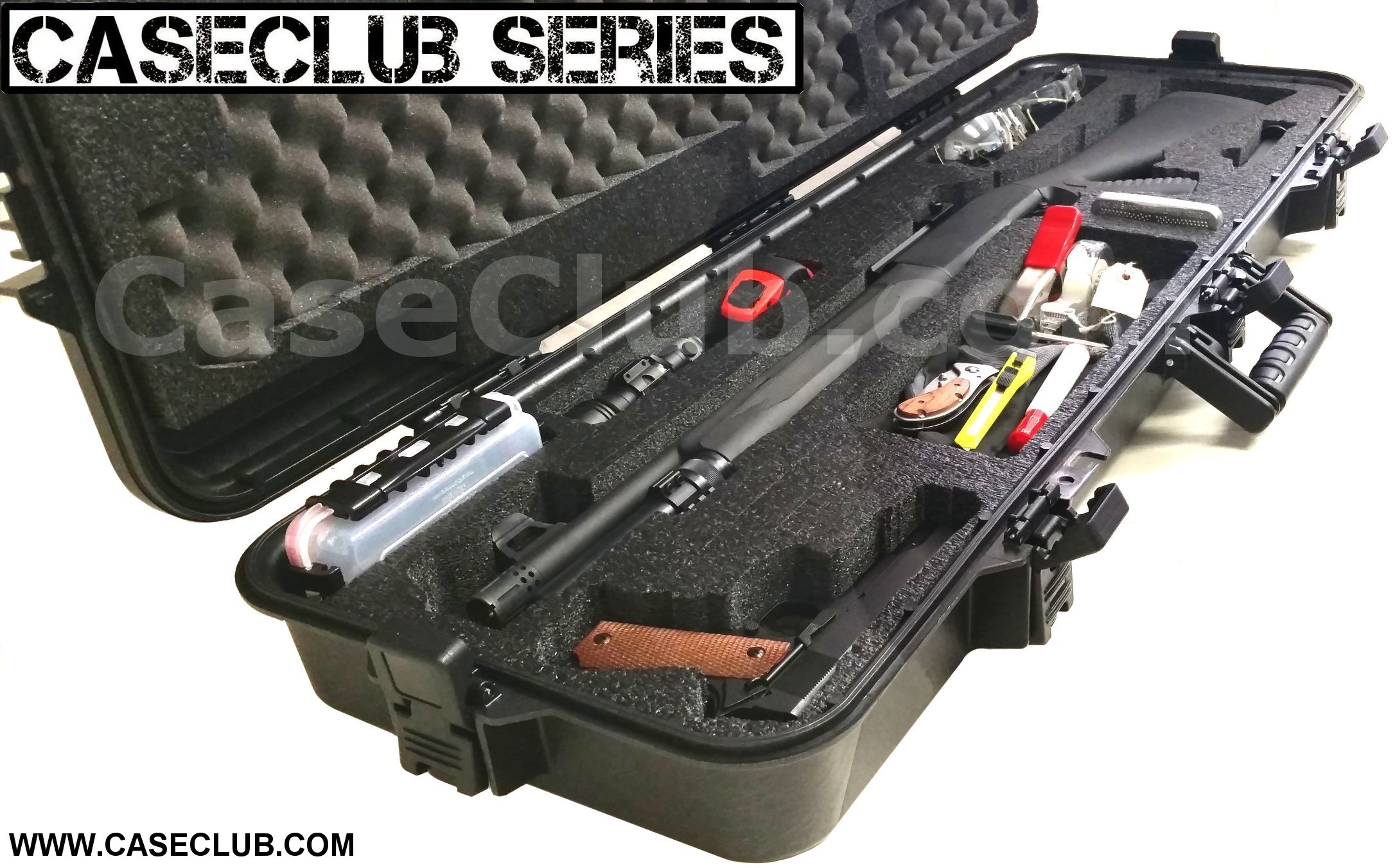 Case Club Waterproof Tactical Shotgun Case with Silica Gel & Accessory Box