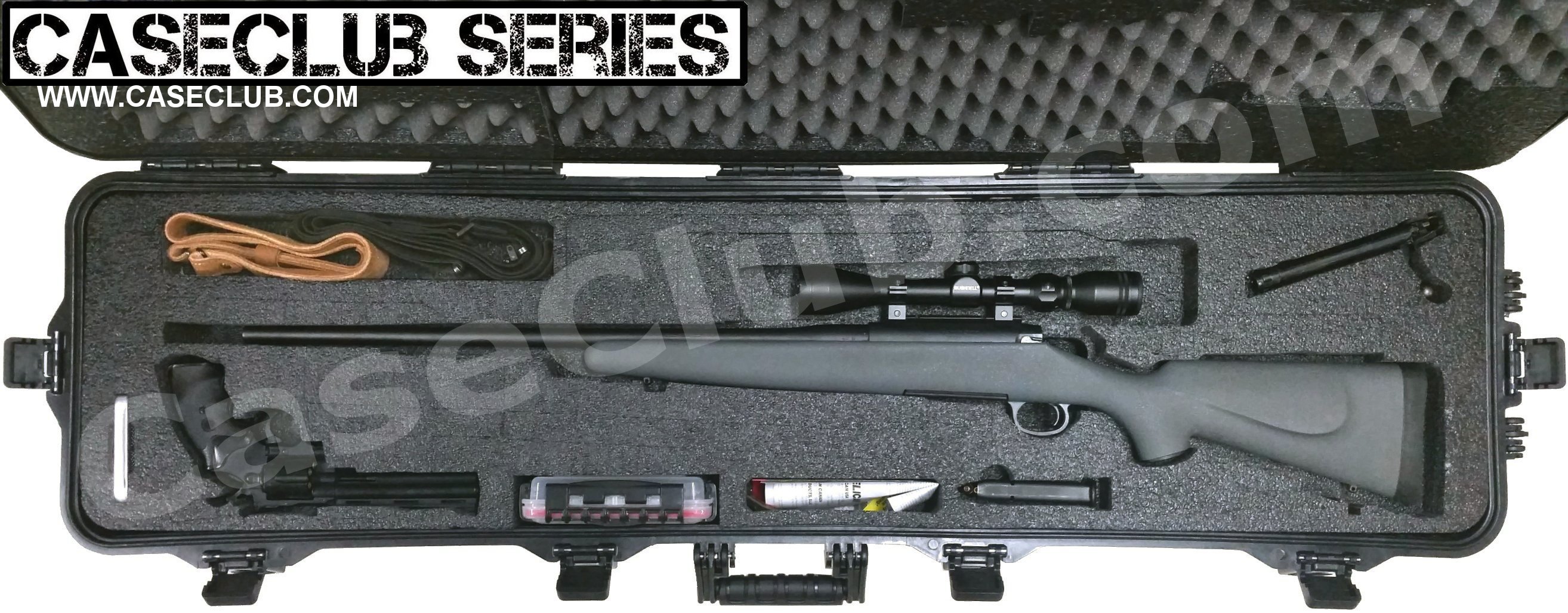 Case Club Waterproof Hunting Rifle Case with Silica Gel & Accessory Box