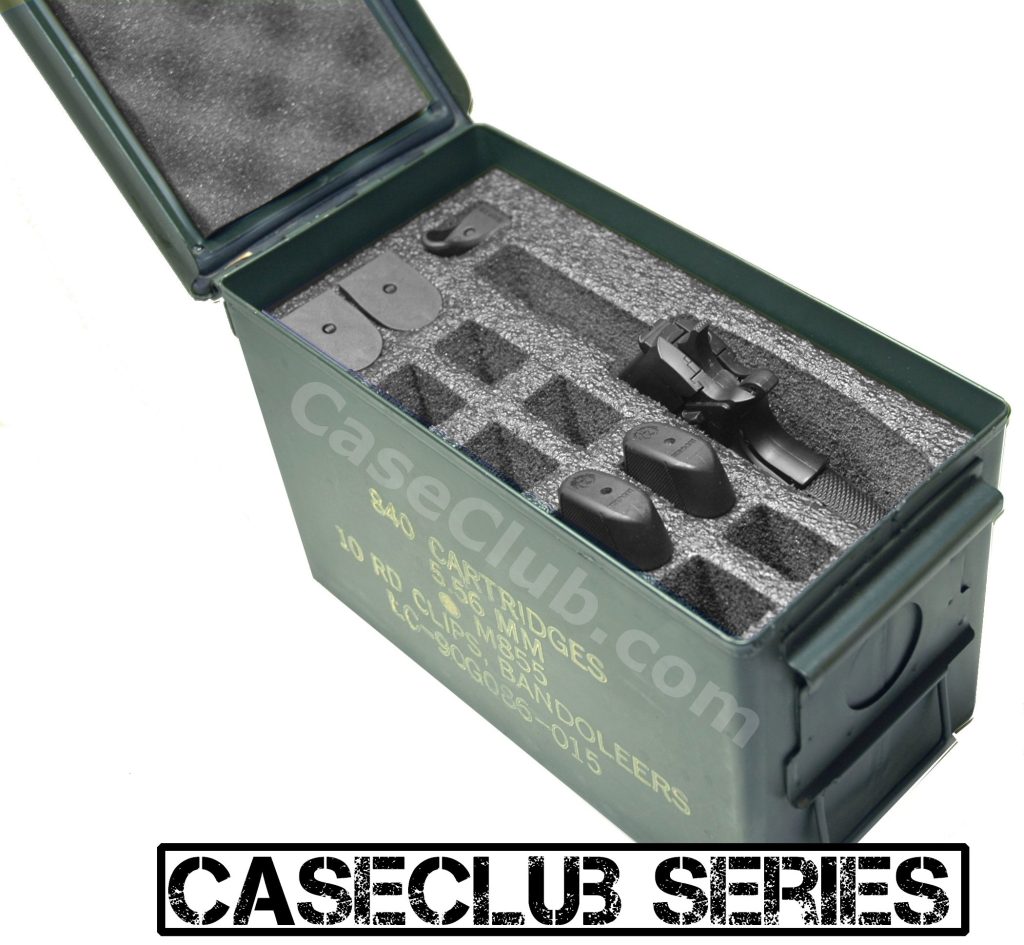 1 Pistol & 11 Magazine 50 Cal Ammo Can Foam - Case Club