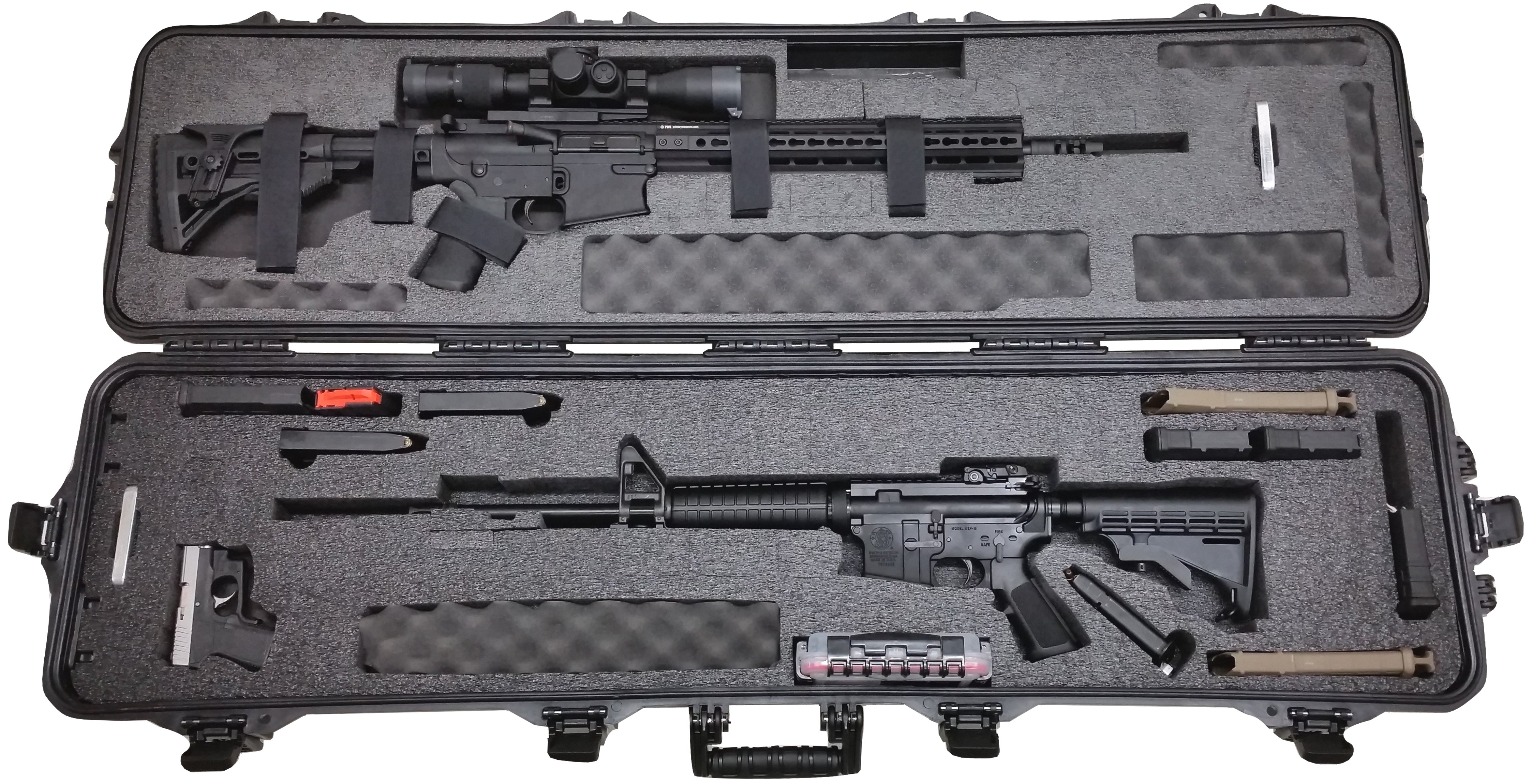 Case Club Waterproof 2 AR Rifle Case with Silica Gel & Accessory Box
