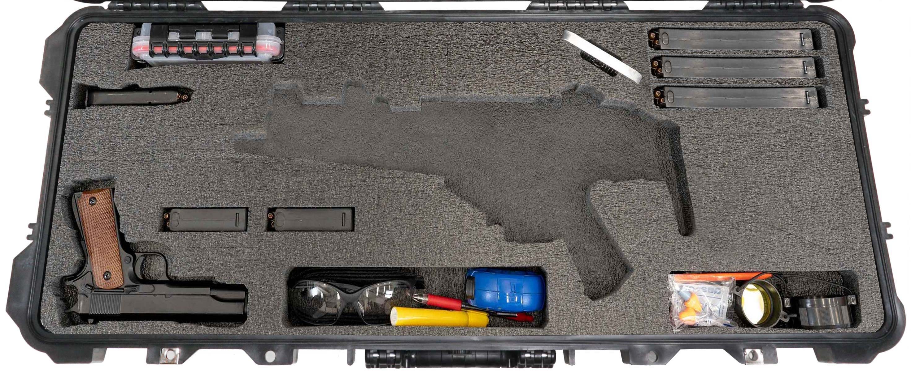 Case Club Waterproof MP5 Rifle Case with Silica Gel & Accessory Box