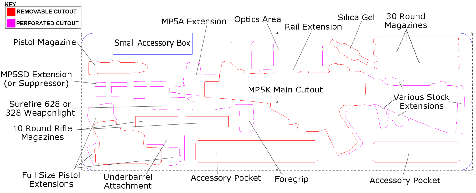 Case Club Waterproof MP5 Rifle Case with Silica Gel & Accessory Box