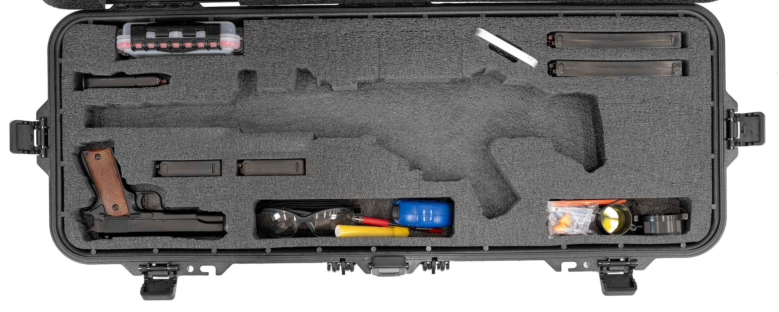 Case Club Waterproof MP5 Rifle Case with Silica Gel & Accessory Box