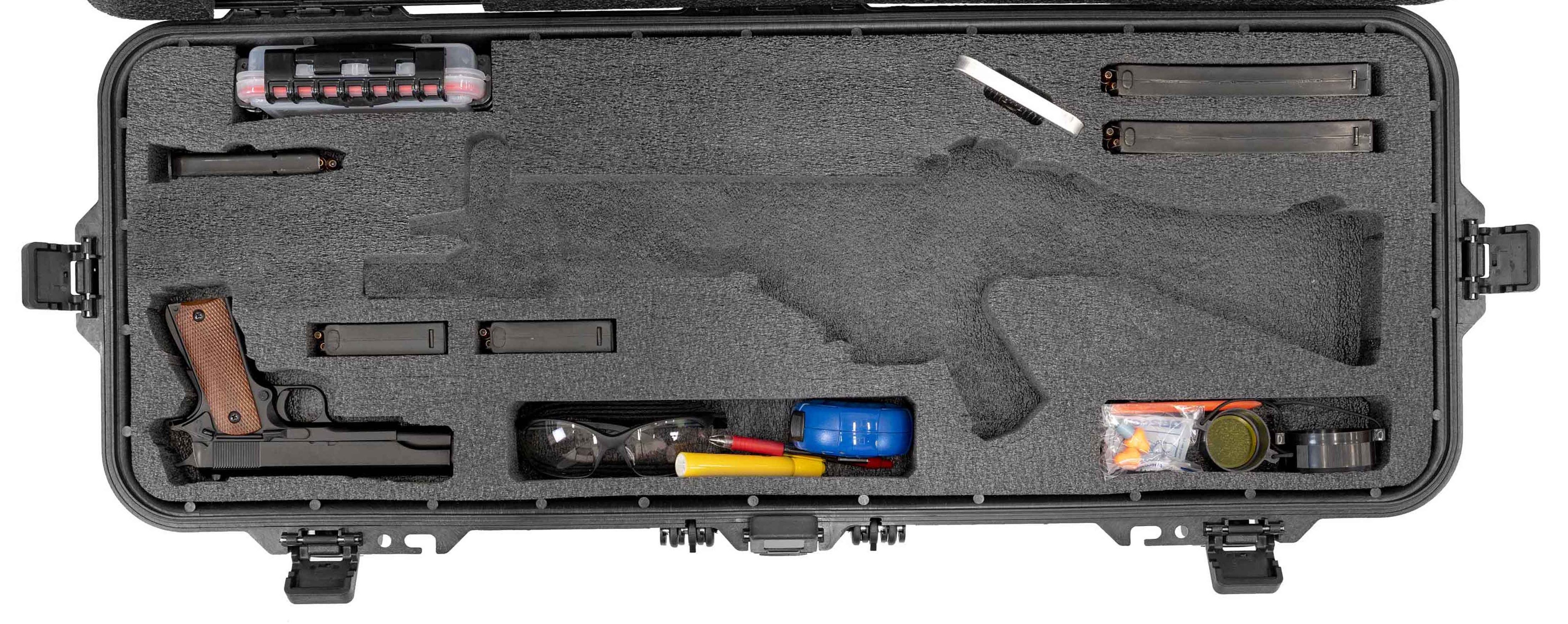 Case Club Waterproof MP5 Rifle Case with Silica Gel & Accessory Box