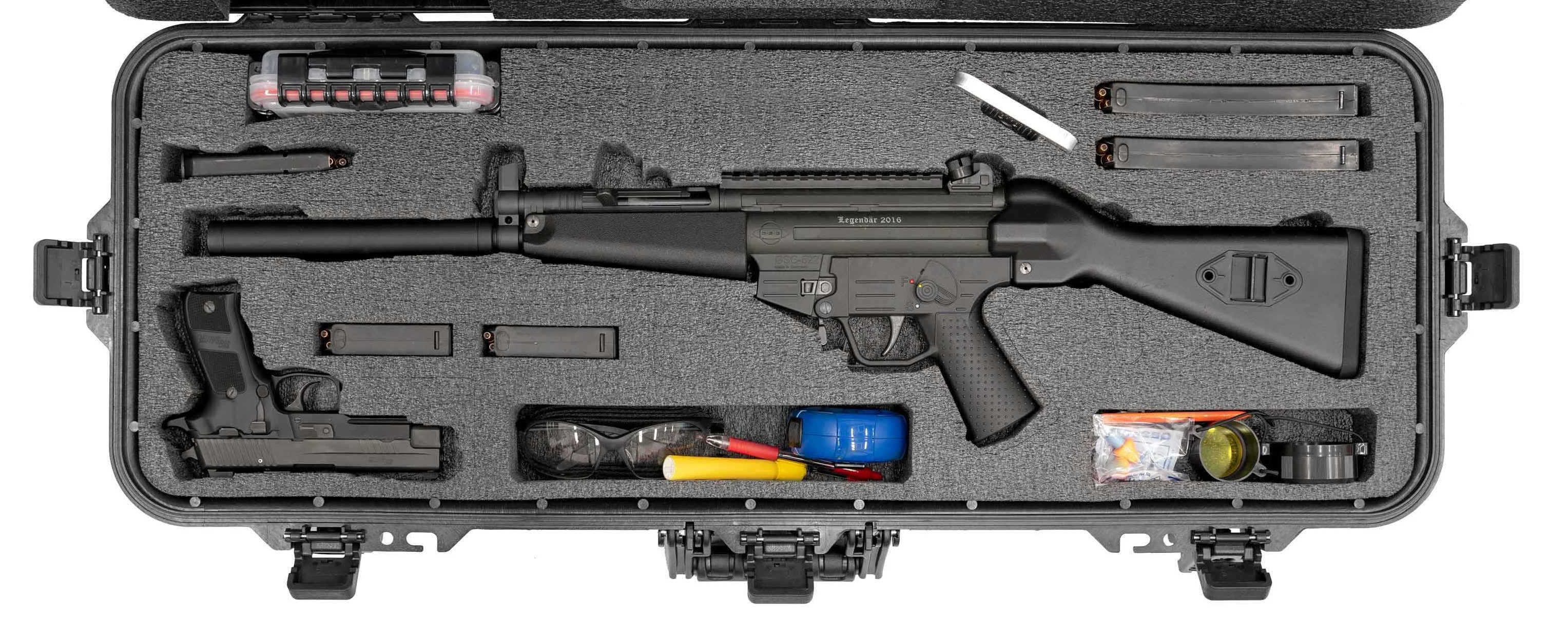 Case Club Waterproof MP5 Rifle Case with Silica Gel & Accessory Box