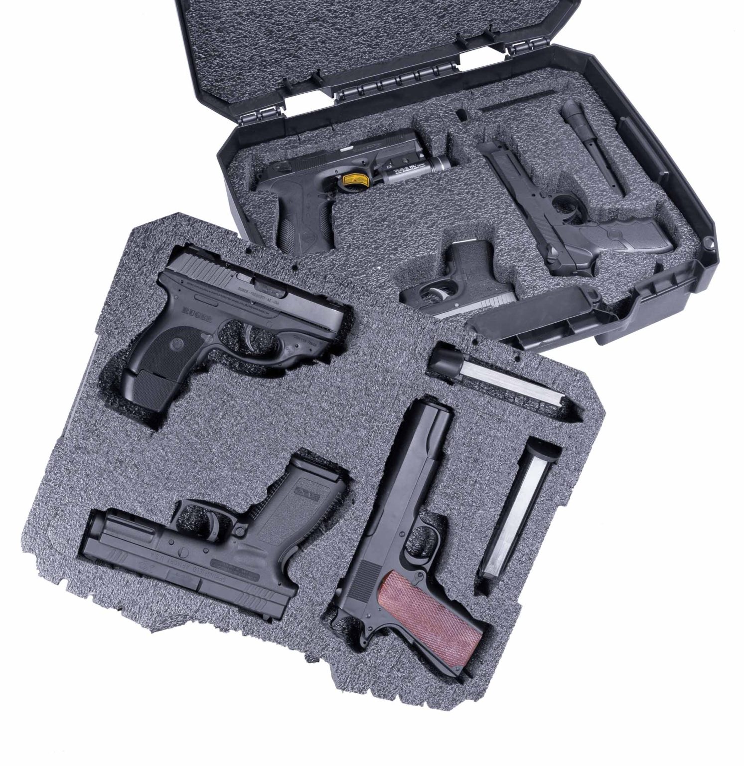 Case Club 6 Pistol (Dual Level) Hard-Sided Padlockable Carrying Case
