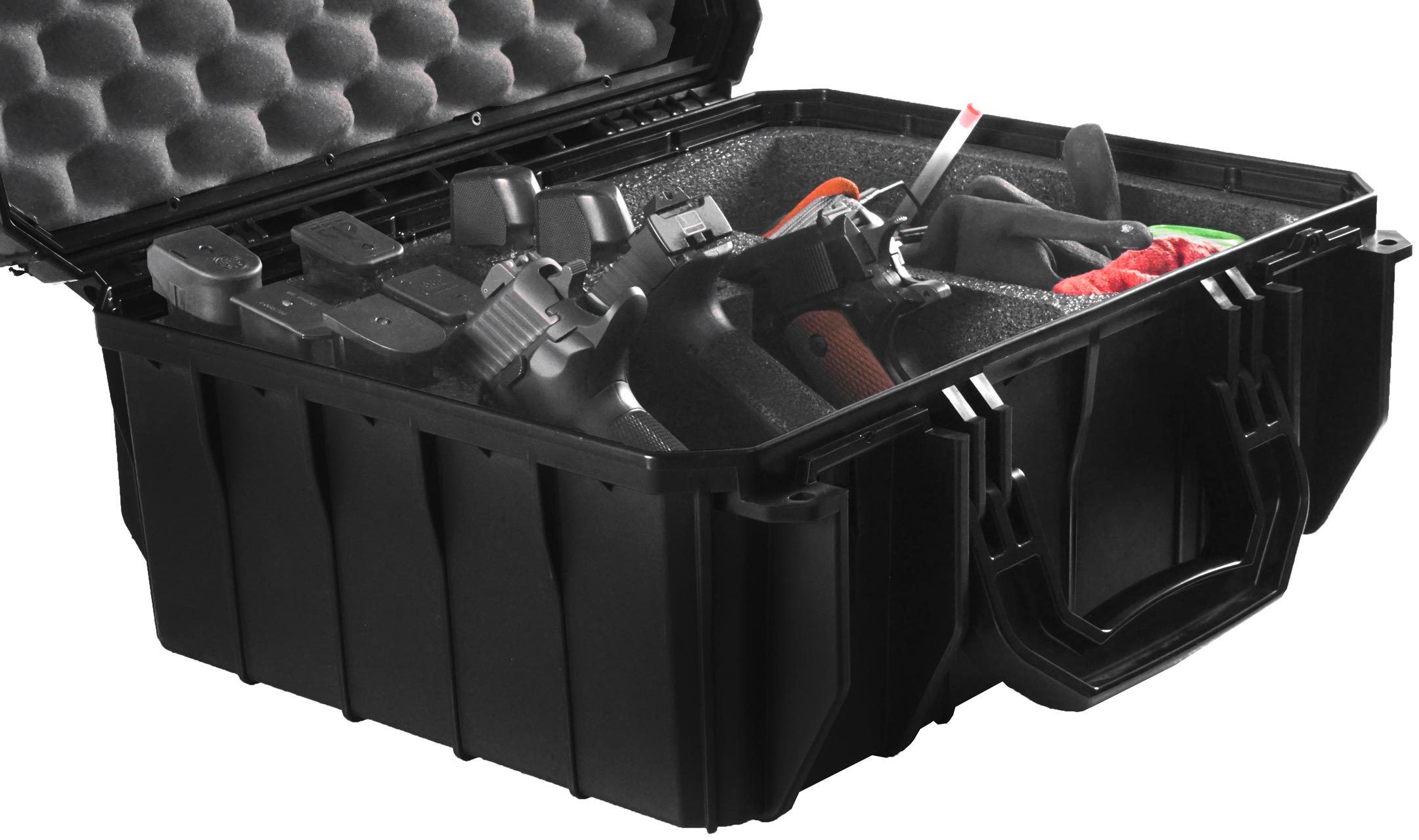 Case Club Waterproof 3 Pistol Case with Accessory Pocket & Silica Gel