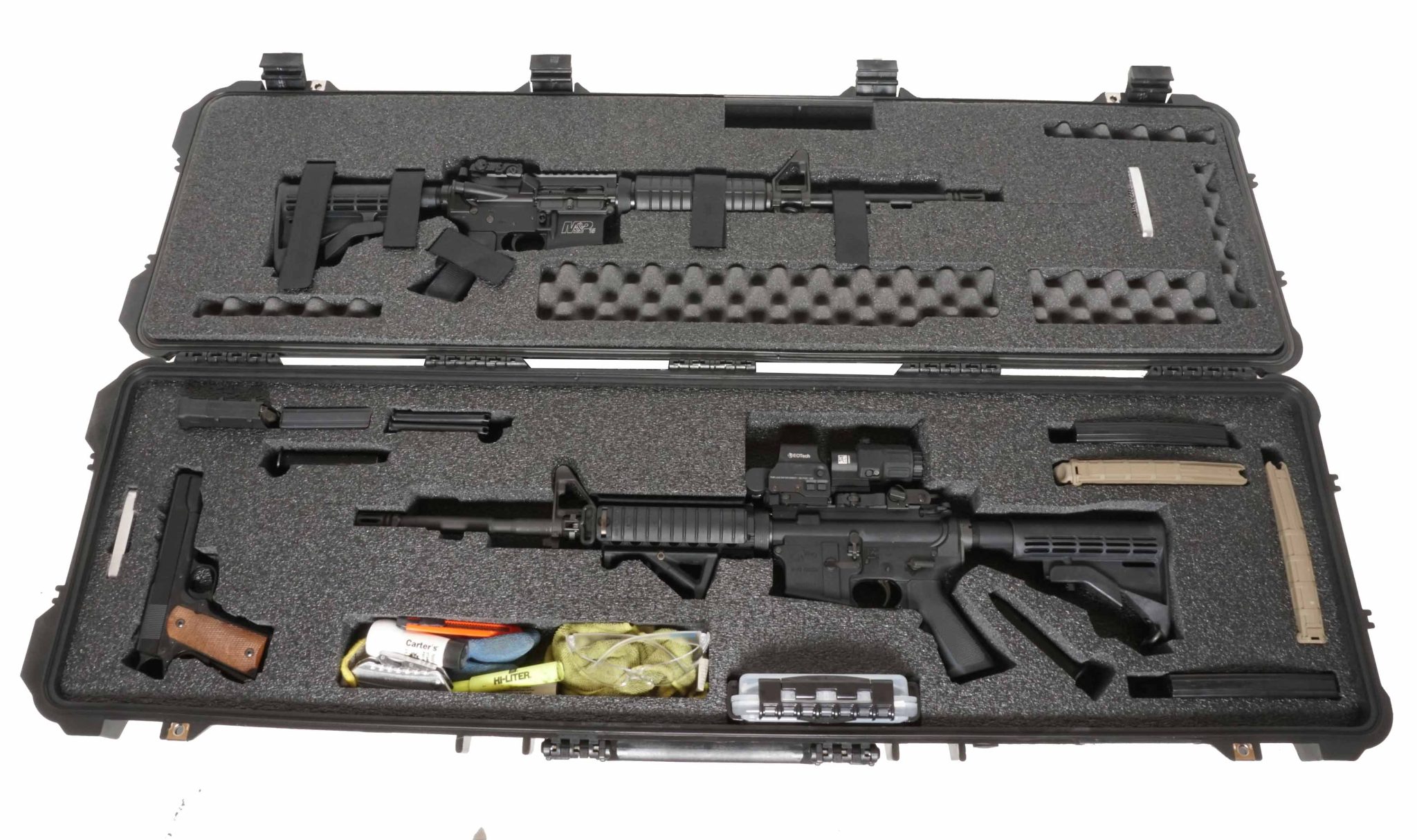 Case Club Waterproof 2 AR Rifle Case with Silica Gel & Accessory Box