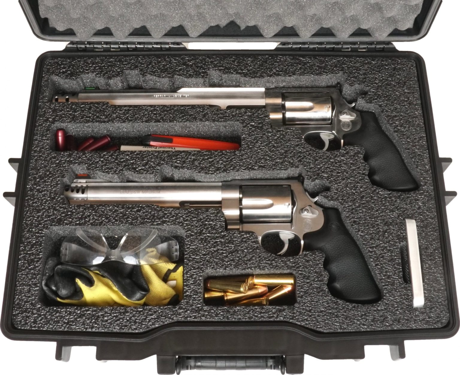 Case Club Waterproof 2 Magnum Revolver Case with Silica Gel