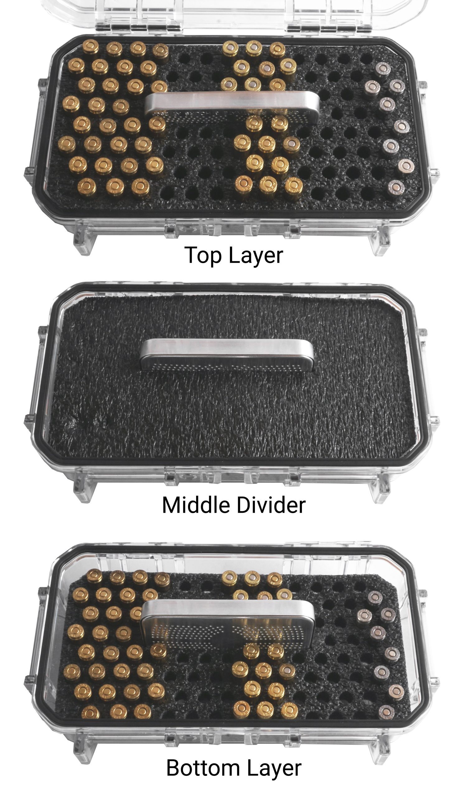 Case Club (qty 204) 9mm Ammo Long Term Waterproof Storage Case