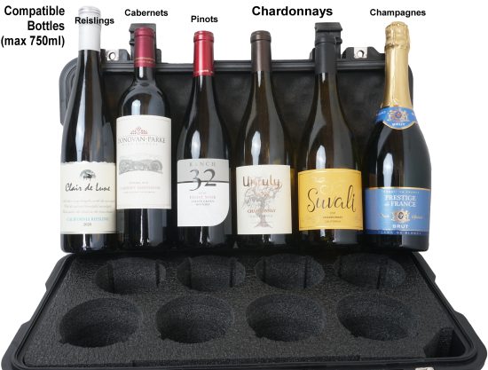 Case Club 8 Wine Bottle Shipping Case | Waterproof, Rolling Hard Case