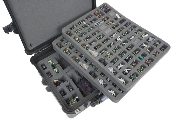 Case Club 123+ Miniatures Top Loading Carry Case | Pre-Cut Figurine Box