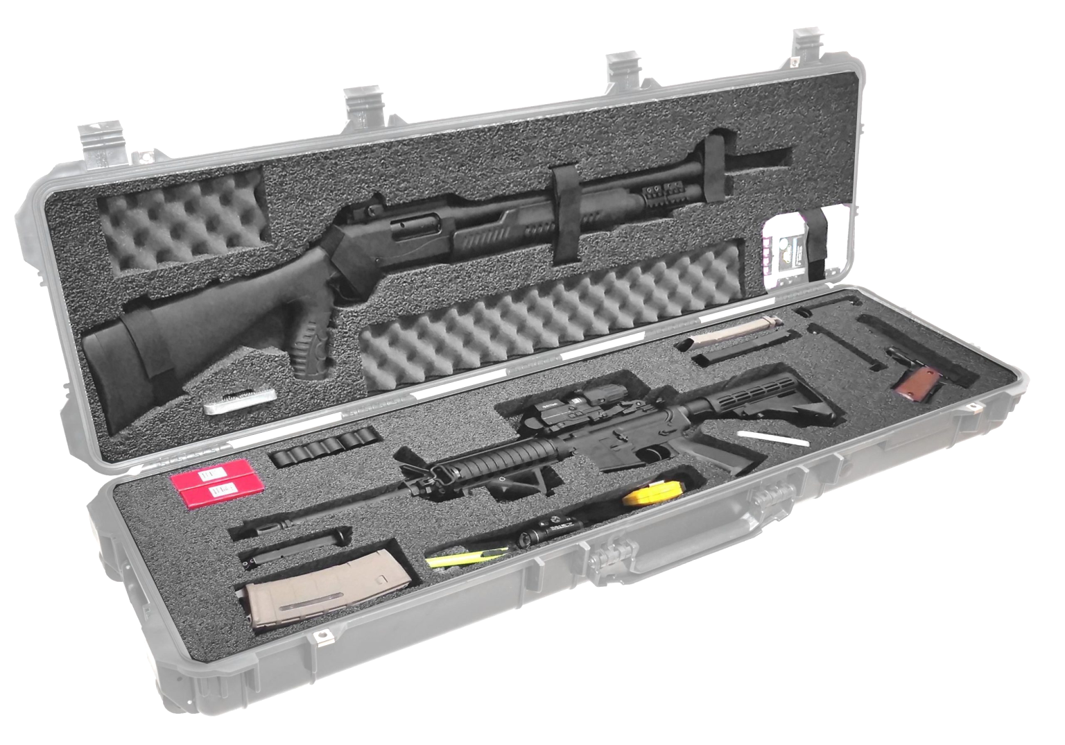 Case Club Waterproof 3 Gun Competition Case for Rifle, Shotgun & Pistol